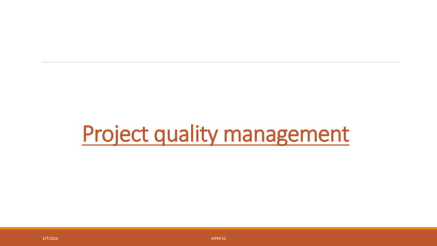 Project Presentation PQM | PPTX