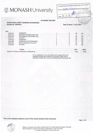 Official.Academic.Transcript.Rhett.Richardson [compressed] | PDF | Documentary | Genres