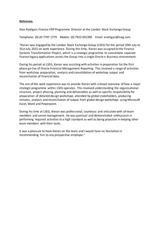 Stock Exchange References | DOCX