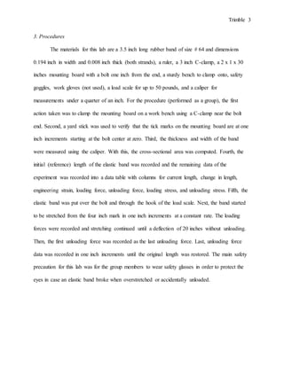 Elastic Band Lab Report | DOCX