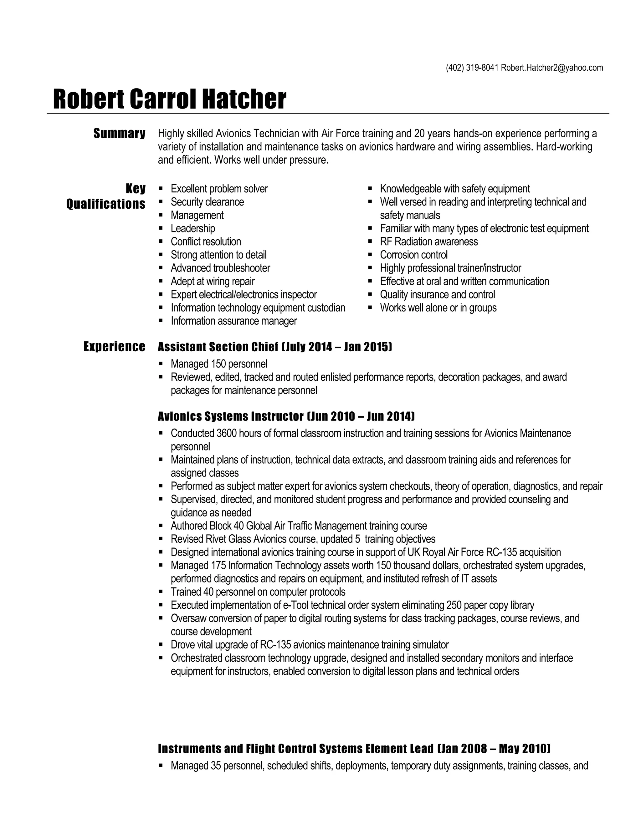 Robert Hatcher Resume | DOCX