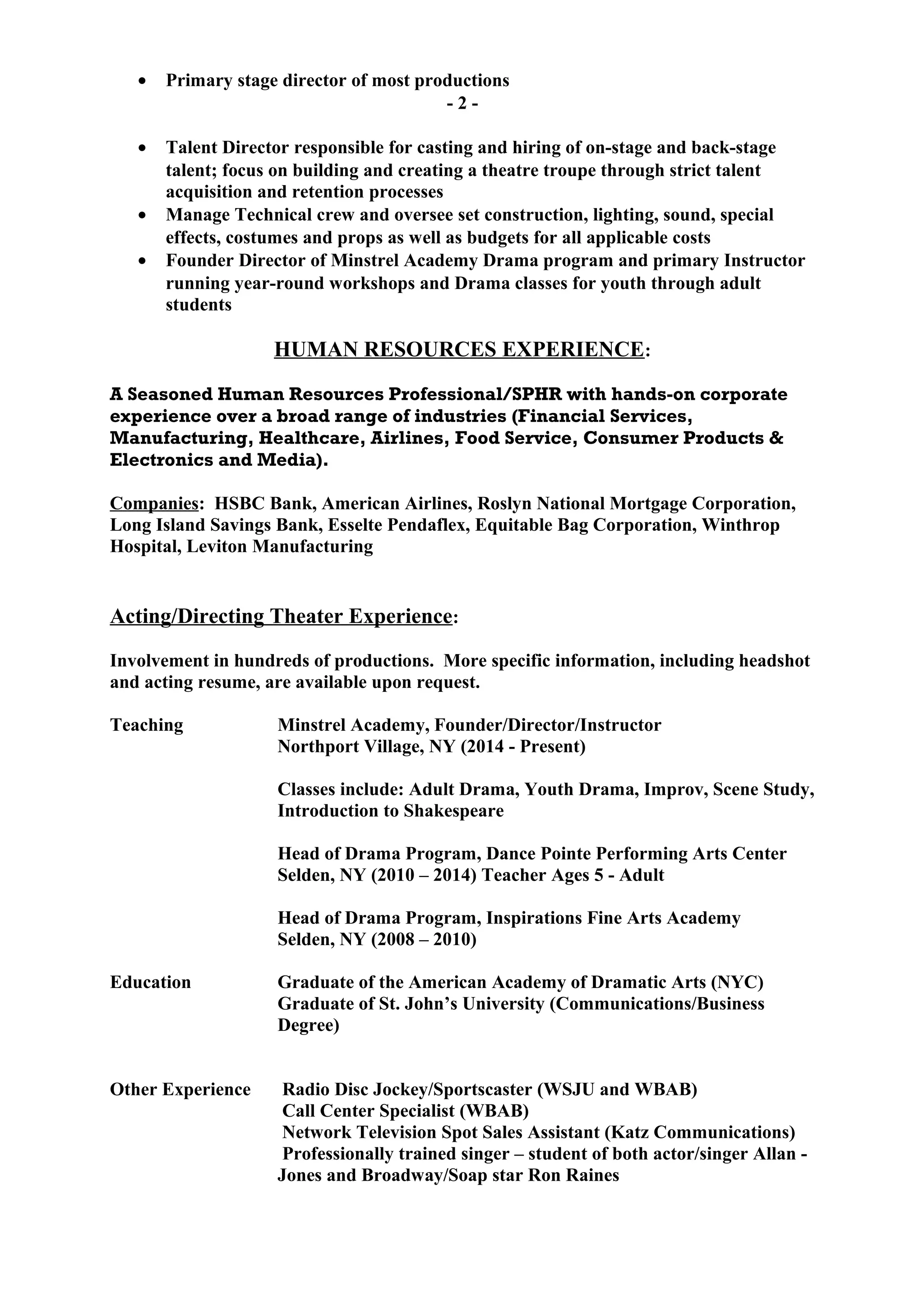 Ray Palen - 2016 Resume | DOC