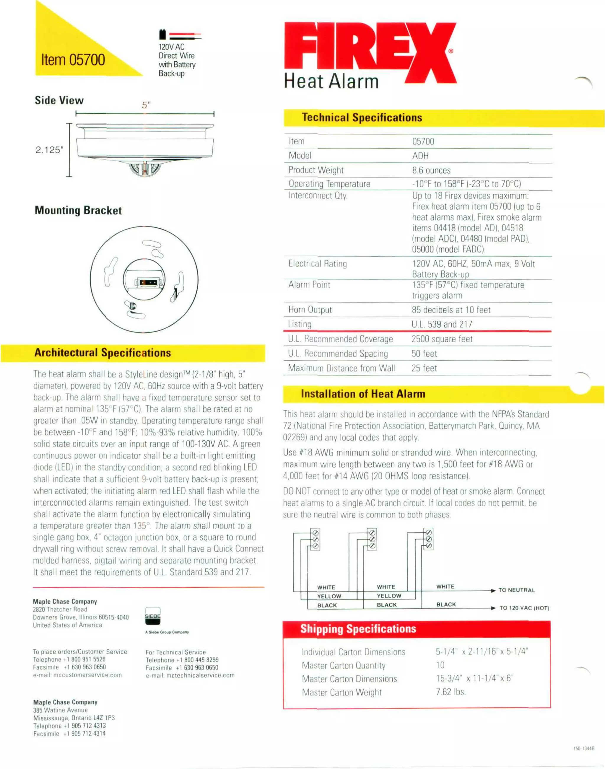 FIREX Heat Alarm sellsheet | PDF