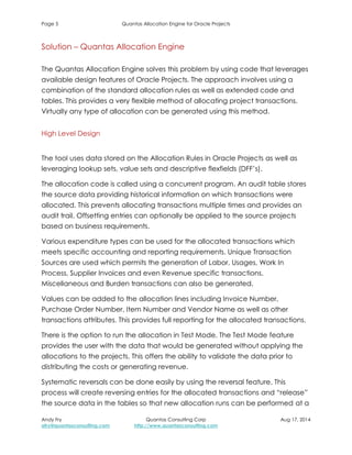 Quantas Allocation Engine for Oracle Projects | PDF