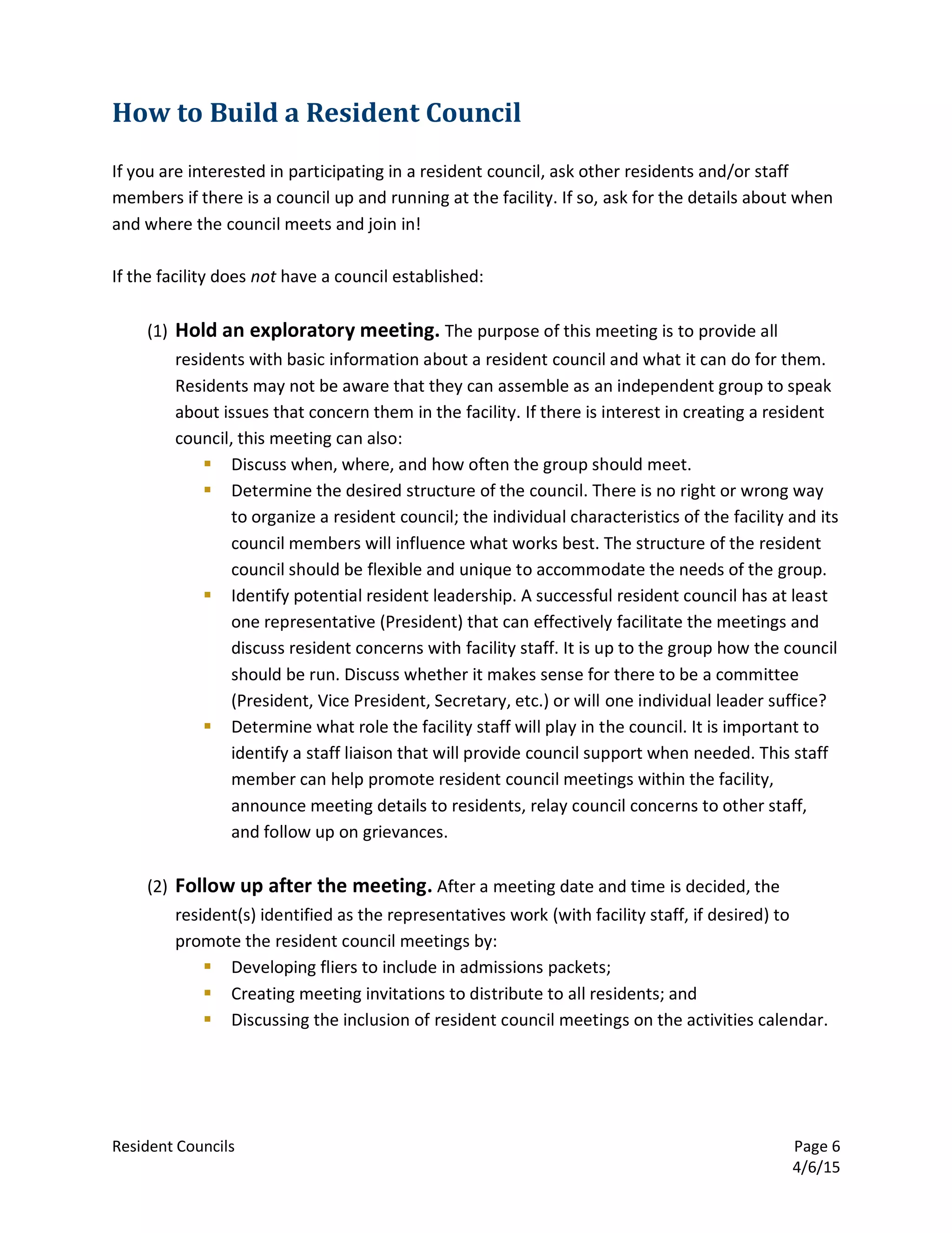 Resident Council Guide.final | PDF