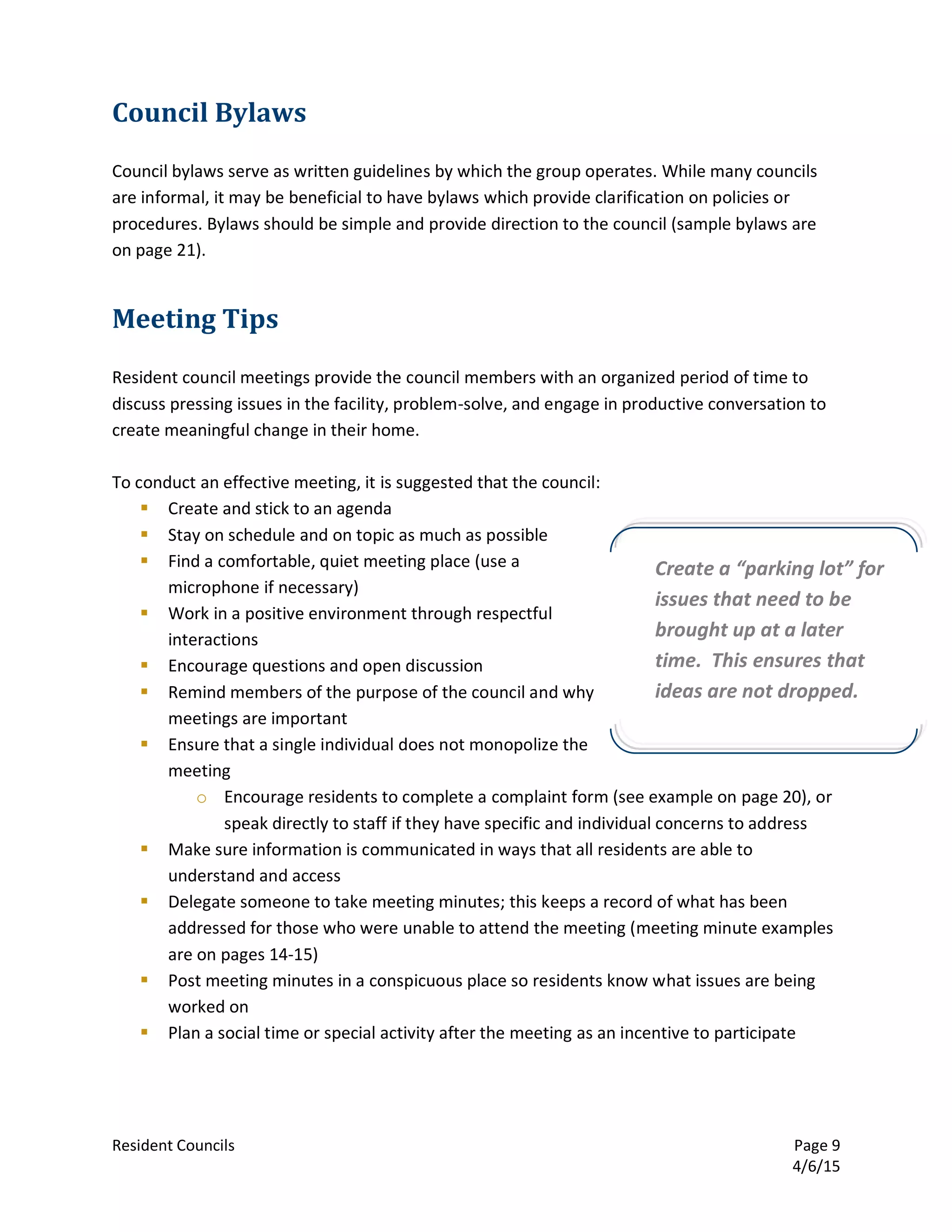 Resident Council Guide.final | PDF