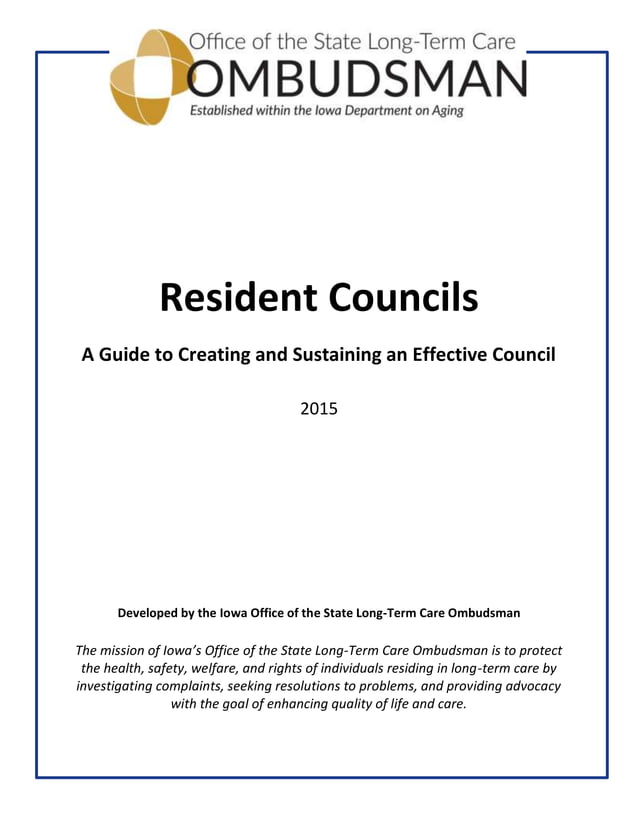 Resident Council Guide.final | PDF | Eldercare | Family and Relationships