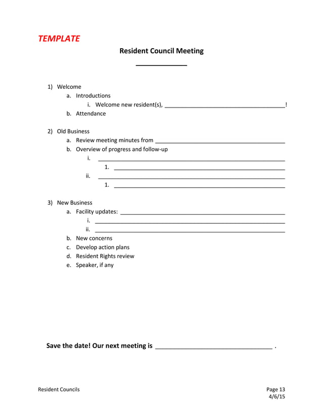 Resident Council Guide.final | PDF | Eldercare | Family and Relationships
