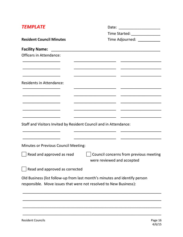 Resident Council Guide.final | PDF | Eldercare | Family and Relationships