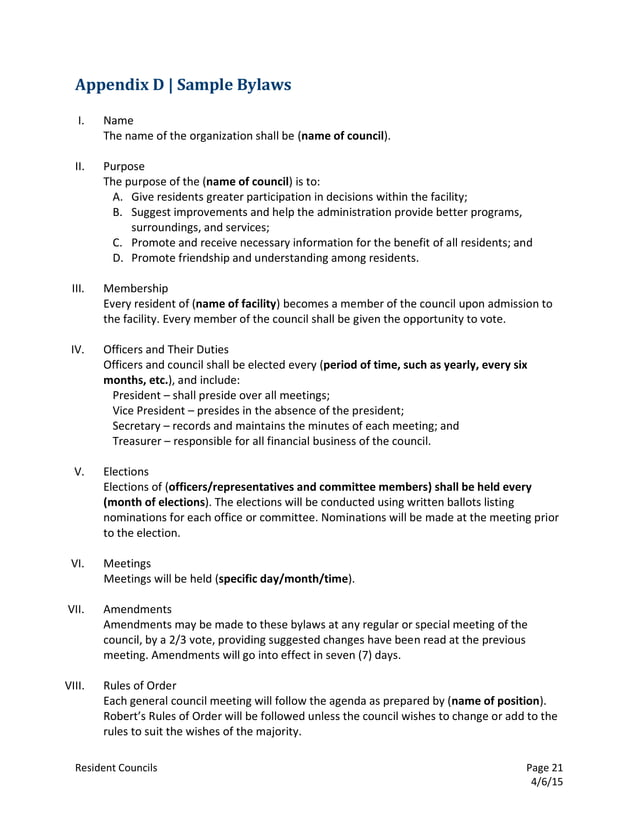 Resident Council Guide.final | PDF | Eldercare | Family and Relationships