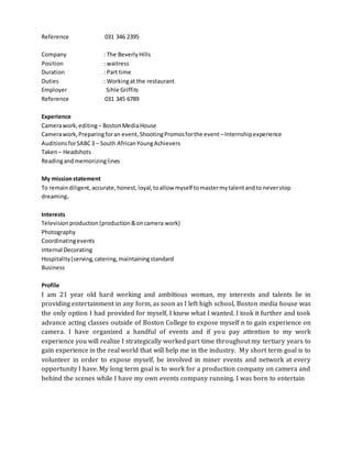 updated cv of N.SMdluli-Showreel | DOCX