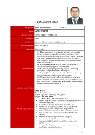 PM - CV - MEP Project Manager- | DOCX