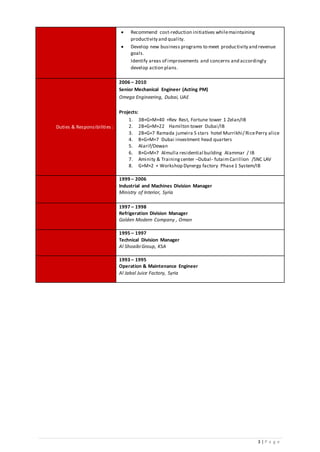 PM - CV - MEP Project Manager- | DOCX
