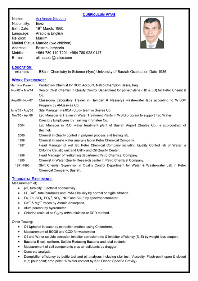 CV Ali Abas Nasser - May 2015 | PDF