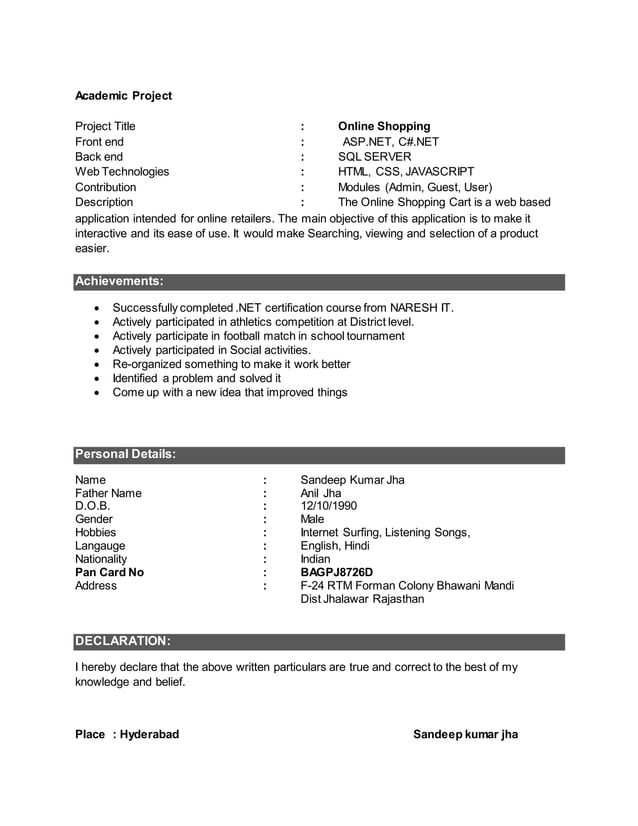 RESUME_Experince(Sandeep)2nov (Autosaved) | PDF