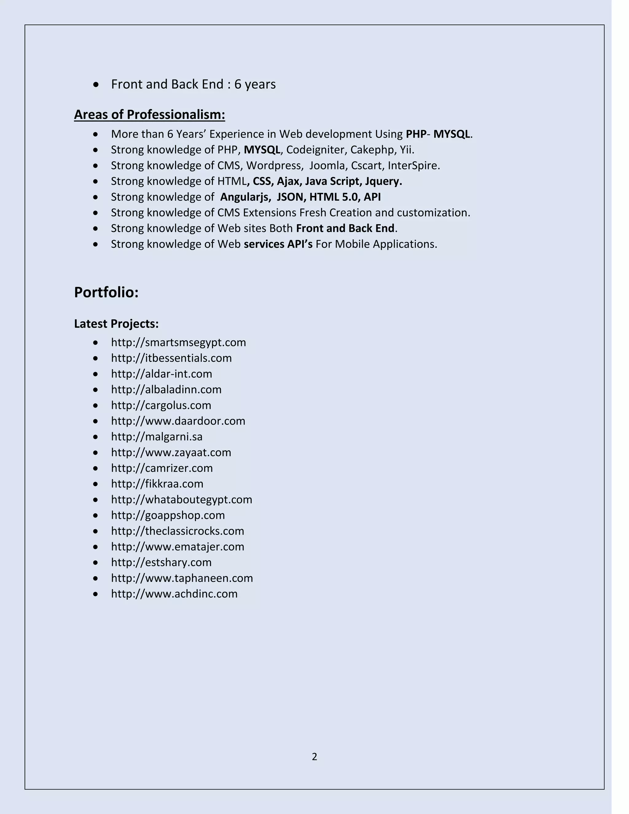 Hany Harby Senior PHP Developer | PDF