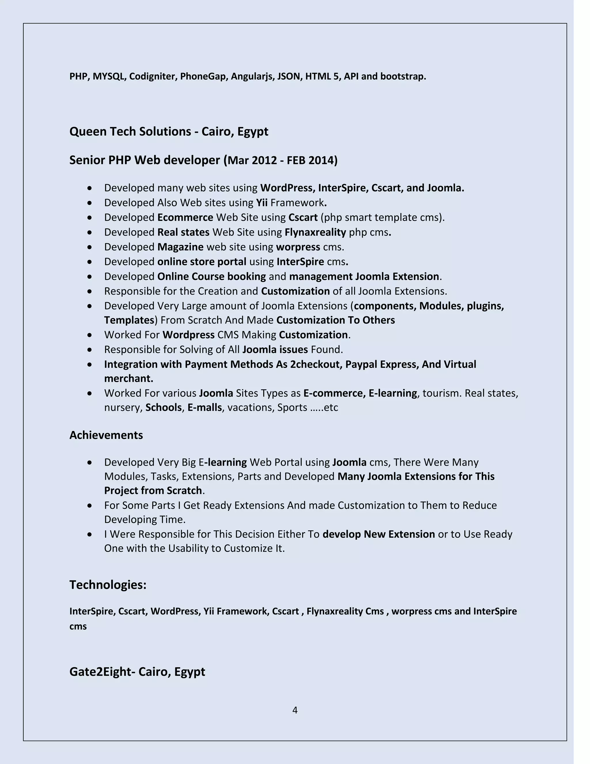 Hany Harby Senior PHP Developer | PDF