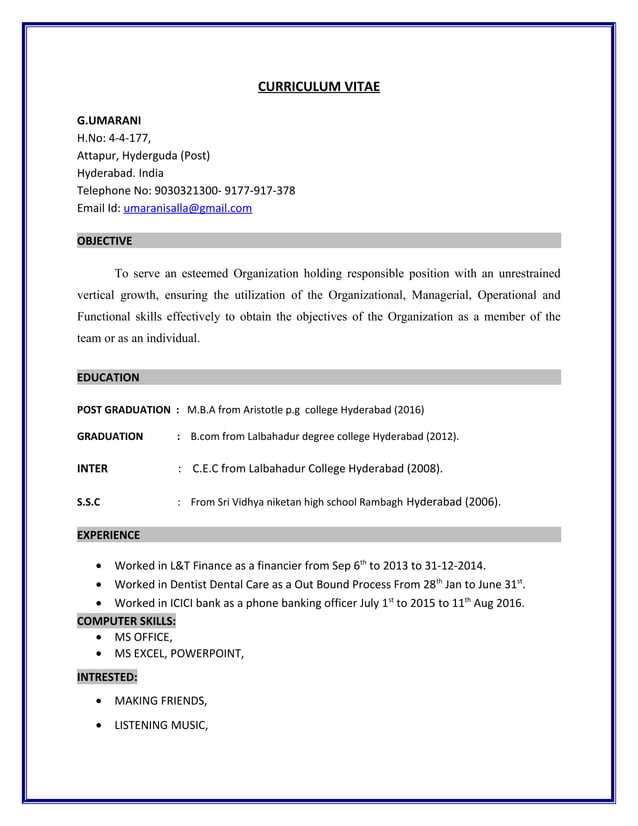 umarani | DOC | Business | Business and Finance