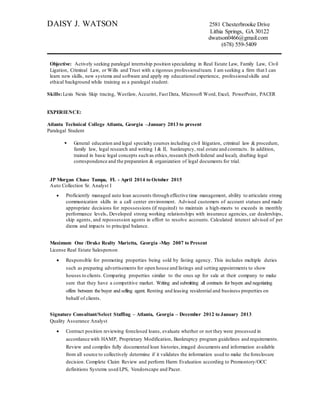 Daisy Watson Paralegal Resume | PDF