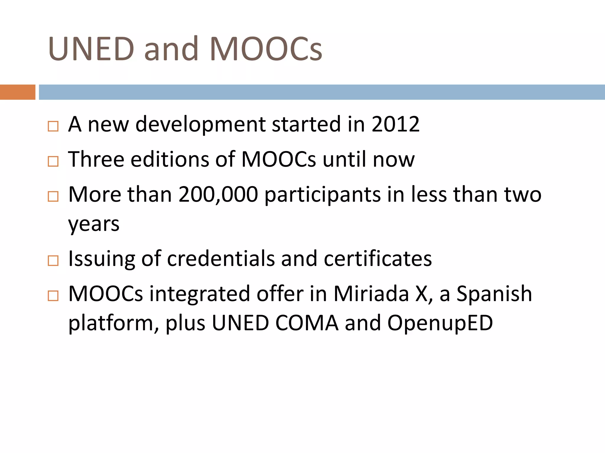 MOOCs and their impact on the transformation of higher education ...
