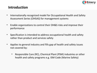 Emery OHSAS 18001 Implementation | PPT