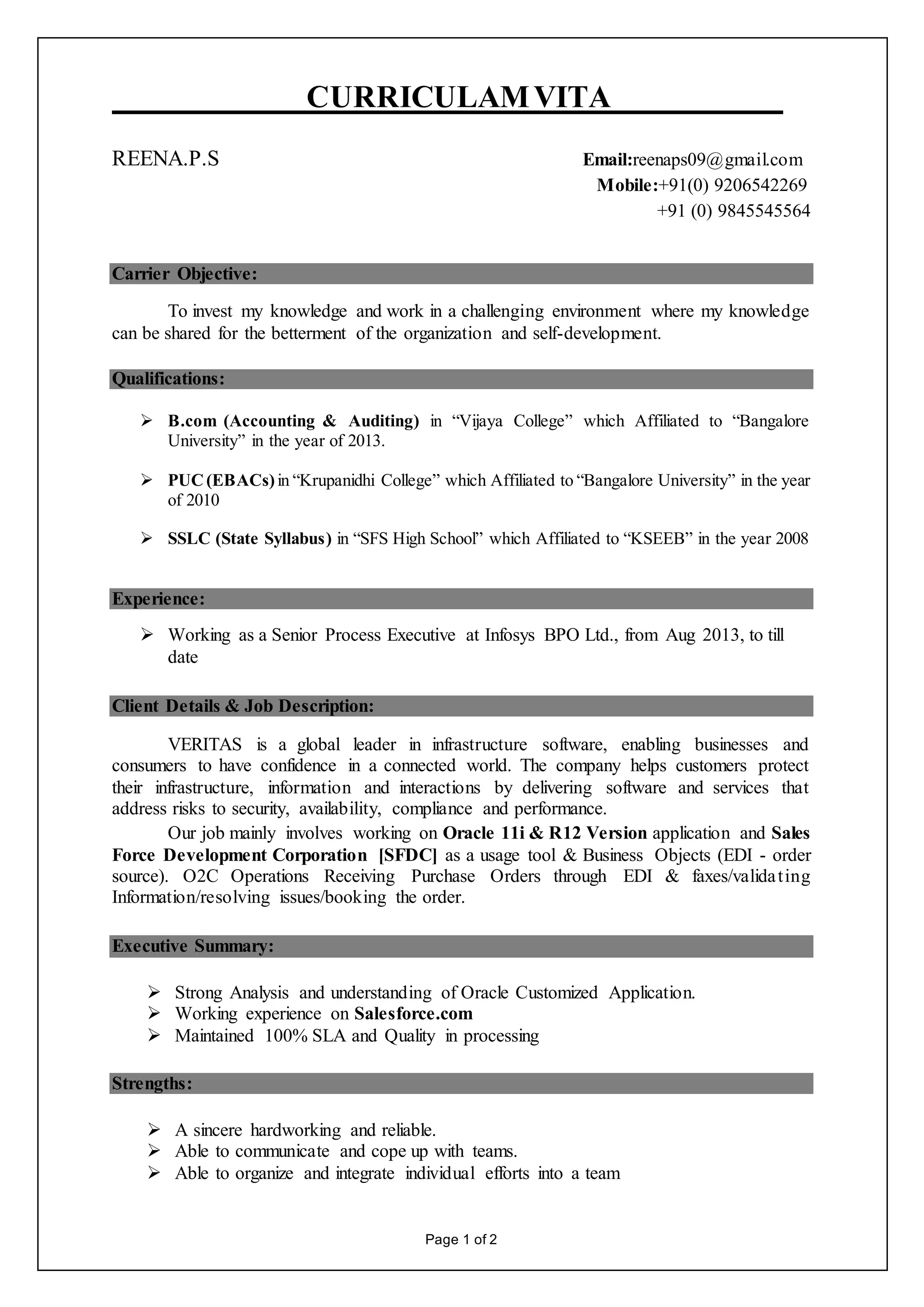 Reena Resume | PDF