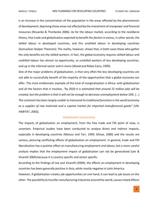 The implications of globalisation for the urban poor | PDF