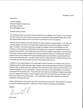 JULIE ERRICKSON_Rec_Daron Giles_Cobham_12-4-13 | PDF | Business ...