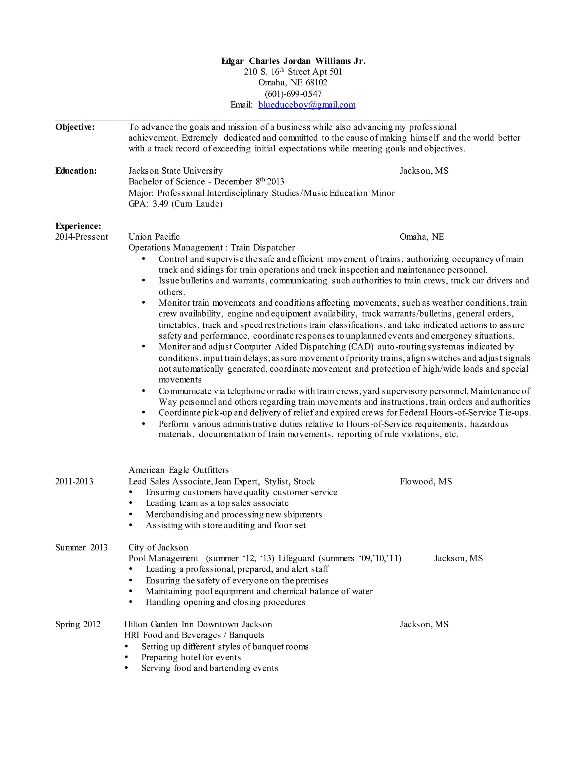 Edgar Williams Resume 2014.docx updated | PDF
