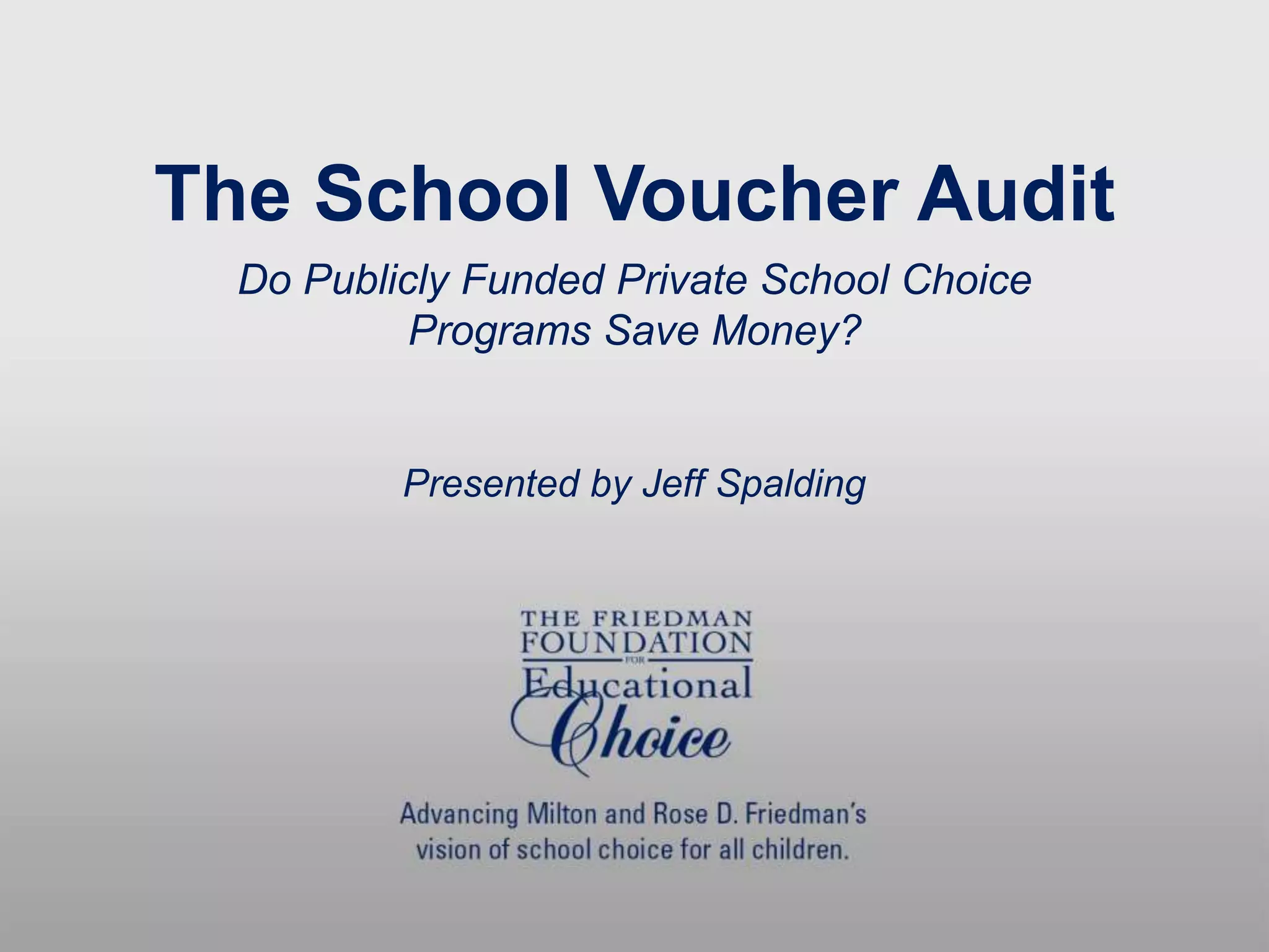The School Voucher Audit | PPTX