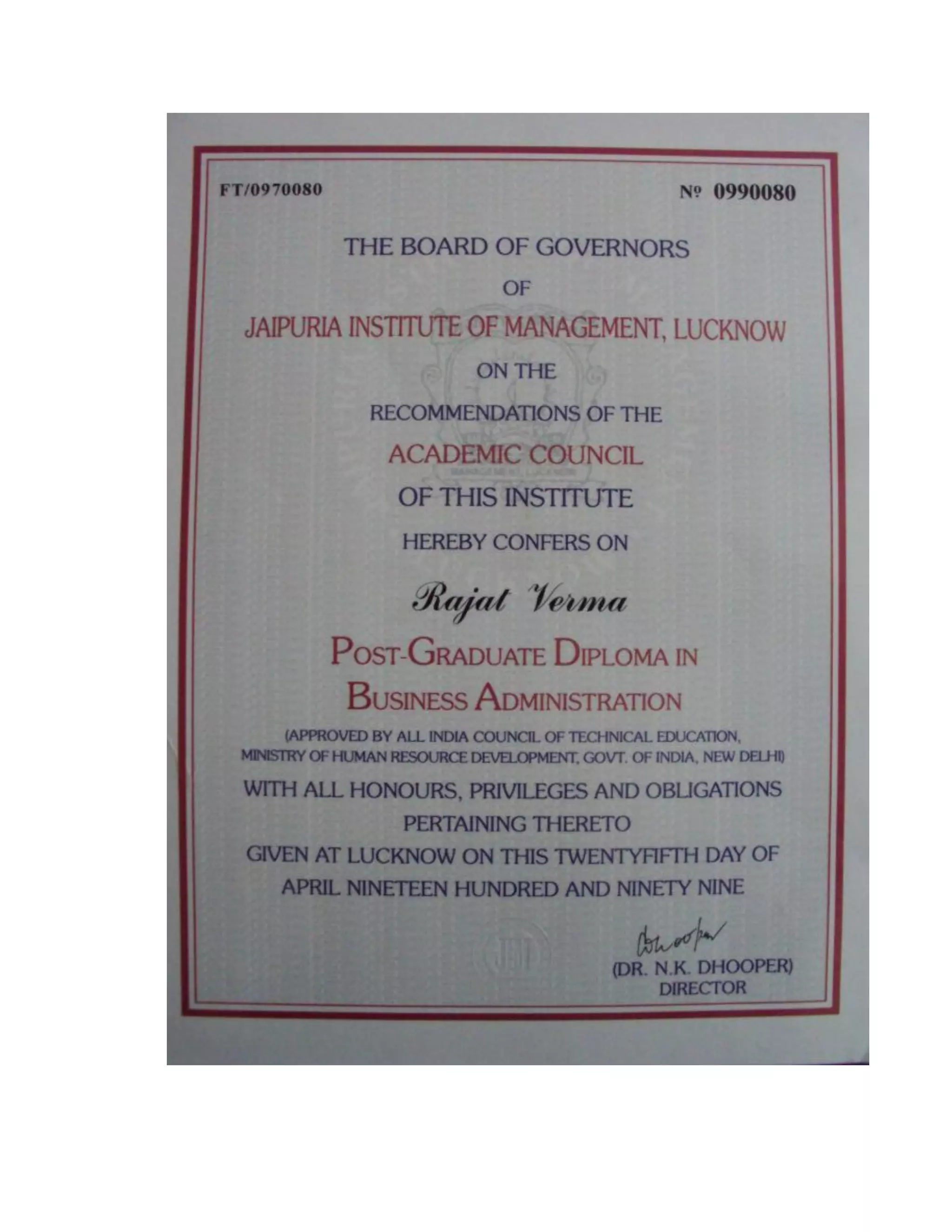 Highest Education Certificate | PDF
