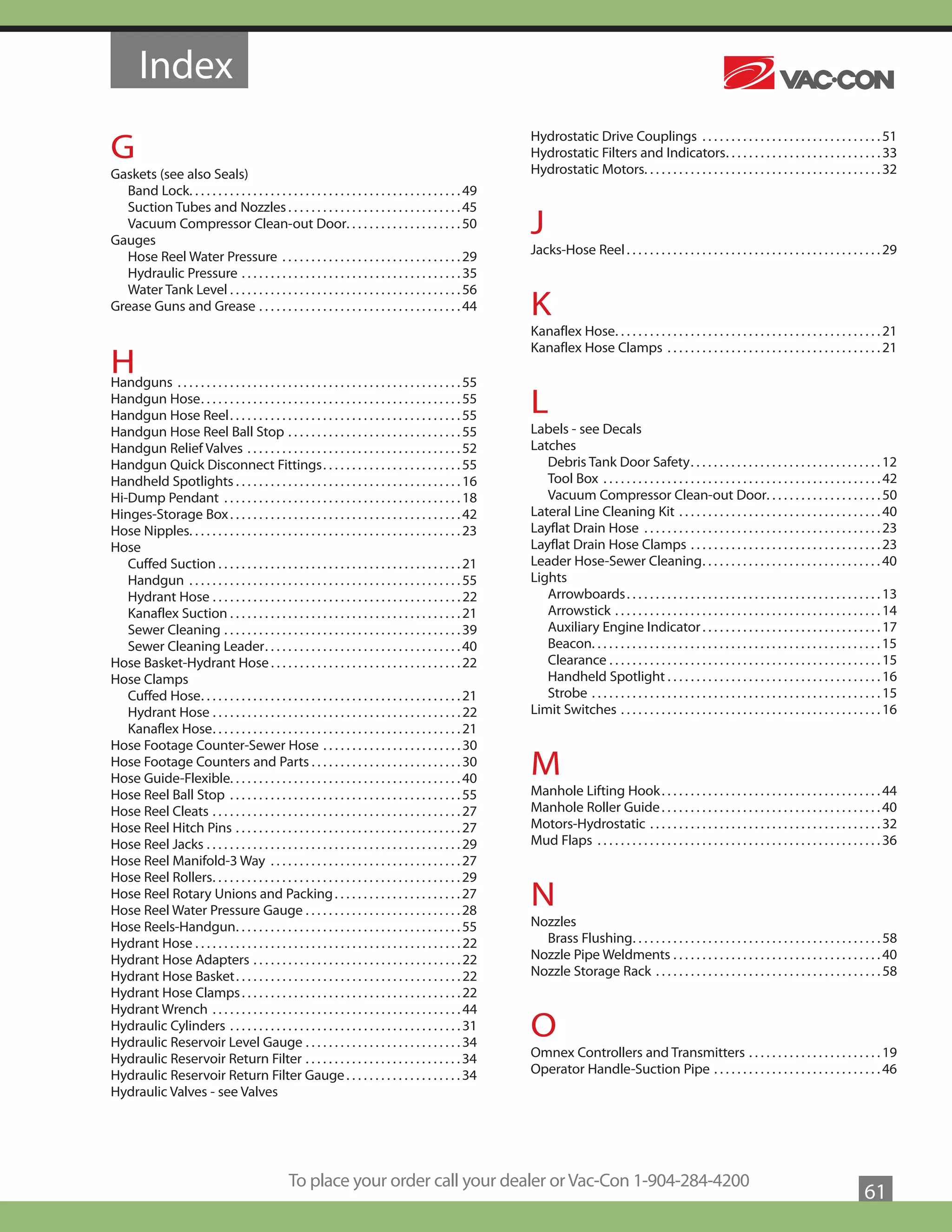 Vac-Con Parts Catalog | PDF