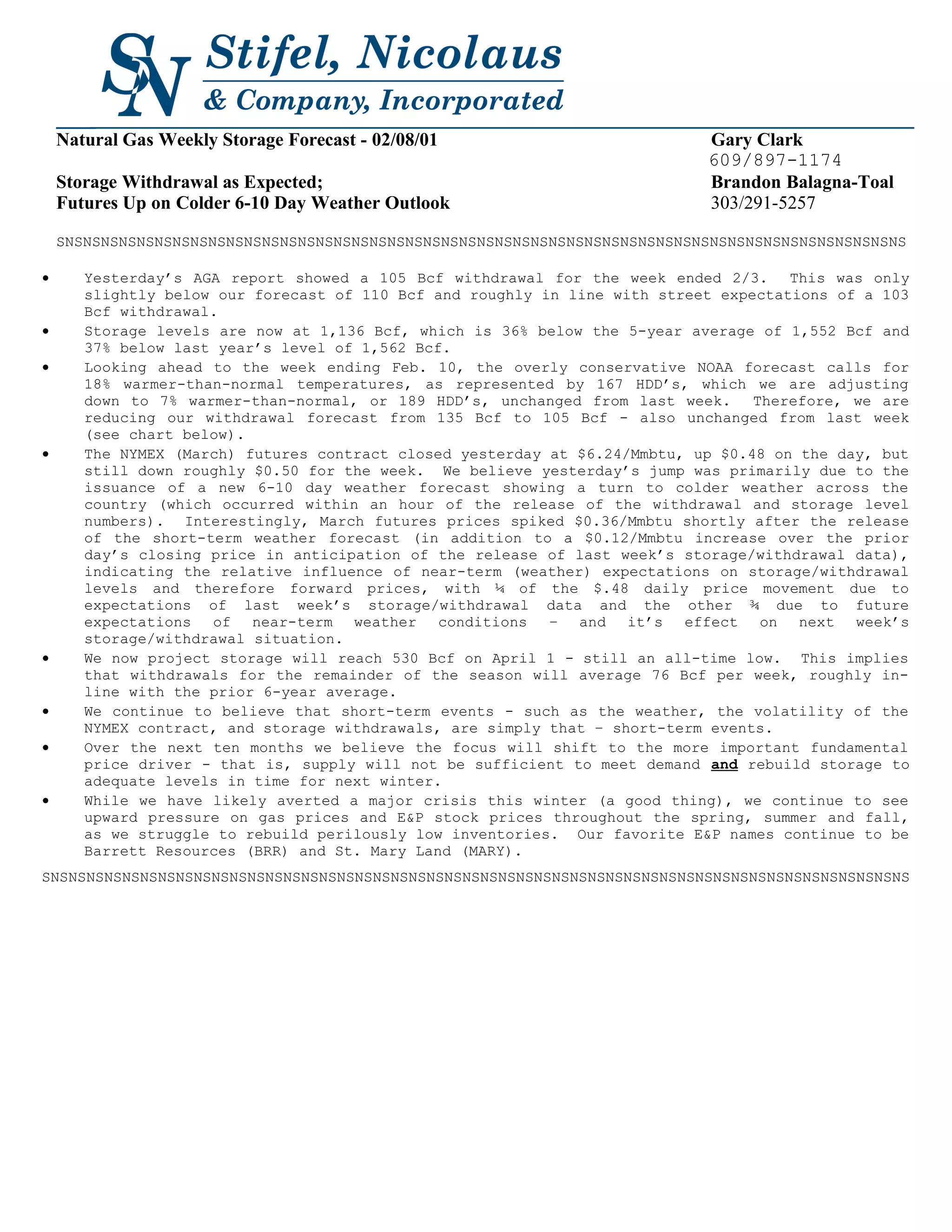 NG Storage Forecast | DOC