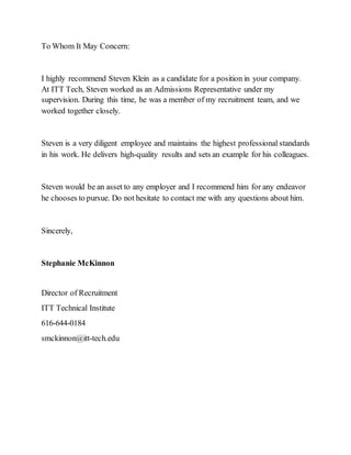 Letter of Recommendation | DOCX