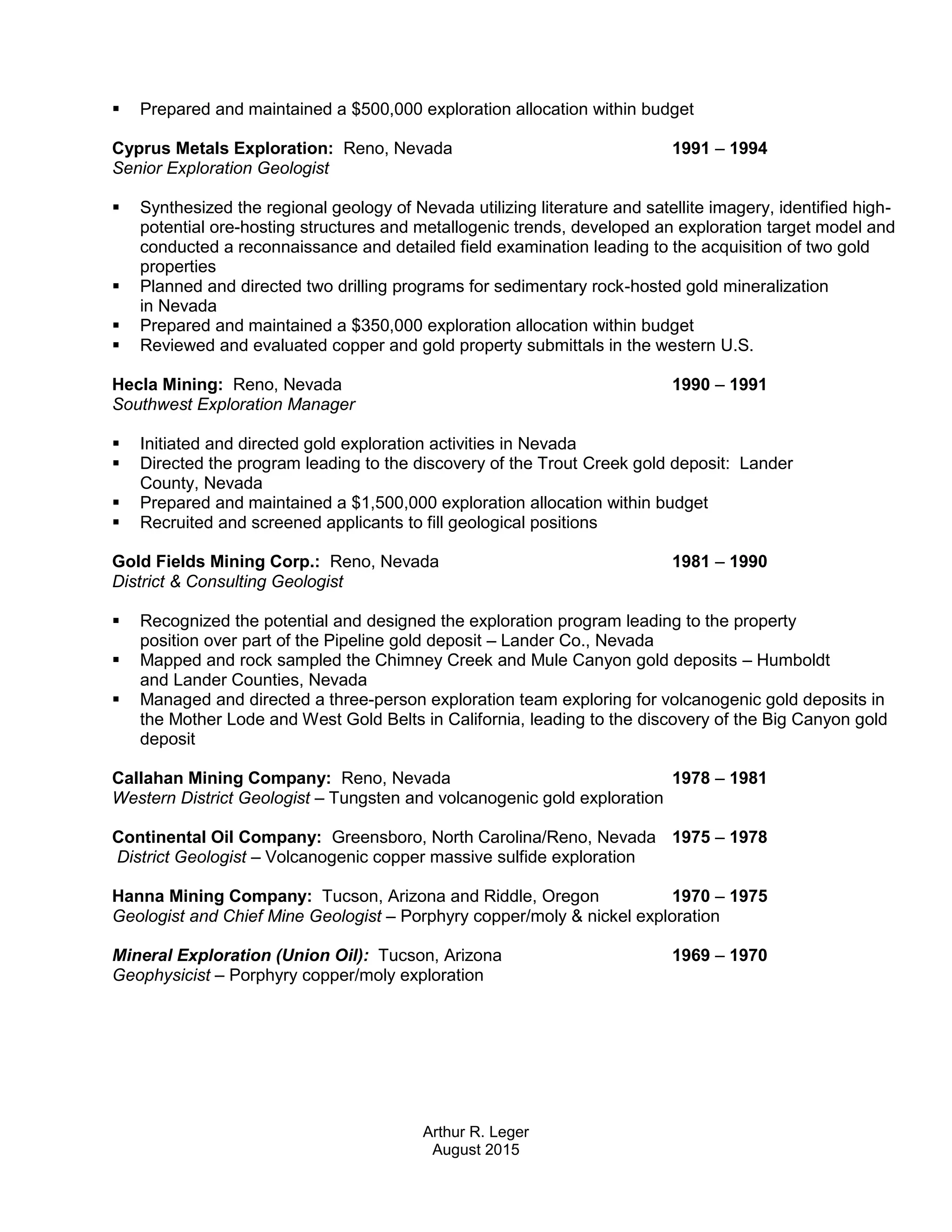 Arthur Leger_CV_2015 | PDF