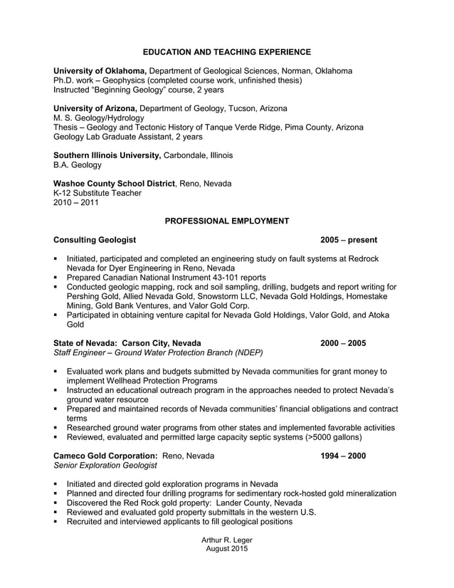 Arthur Leger_CV_2015 | PDF