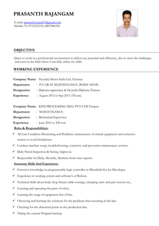 PRASANTH _RESUME | DOC | Technology & Computing