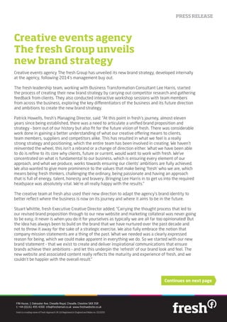 Creative events agency The fresh Group unveils new brand strategy | PDF