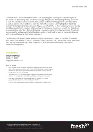 Creative events agency The fresh Group unveils new brand strategy | PDF