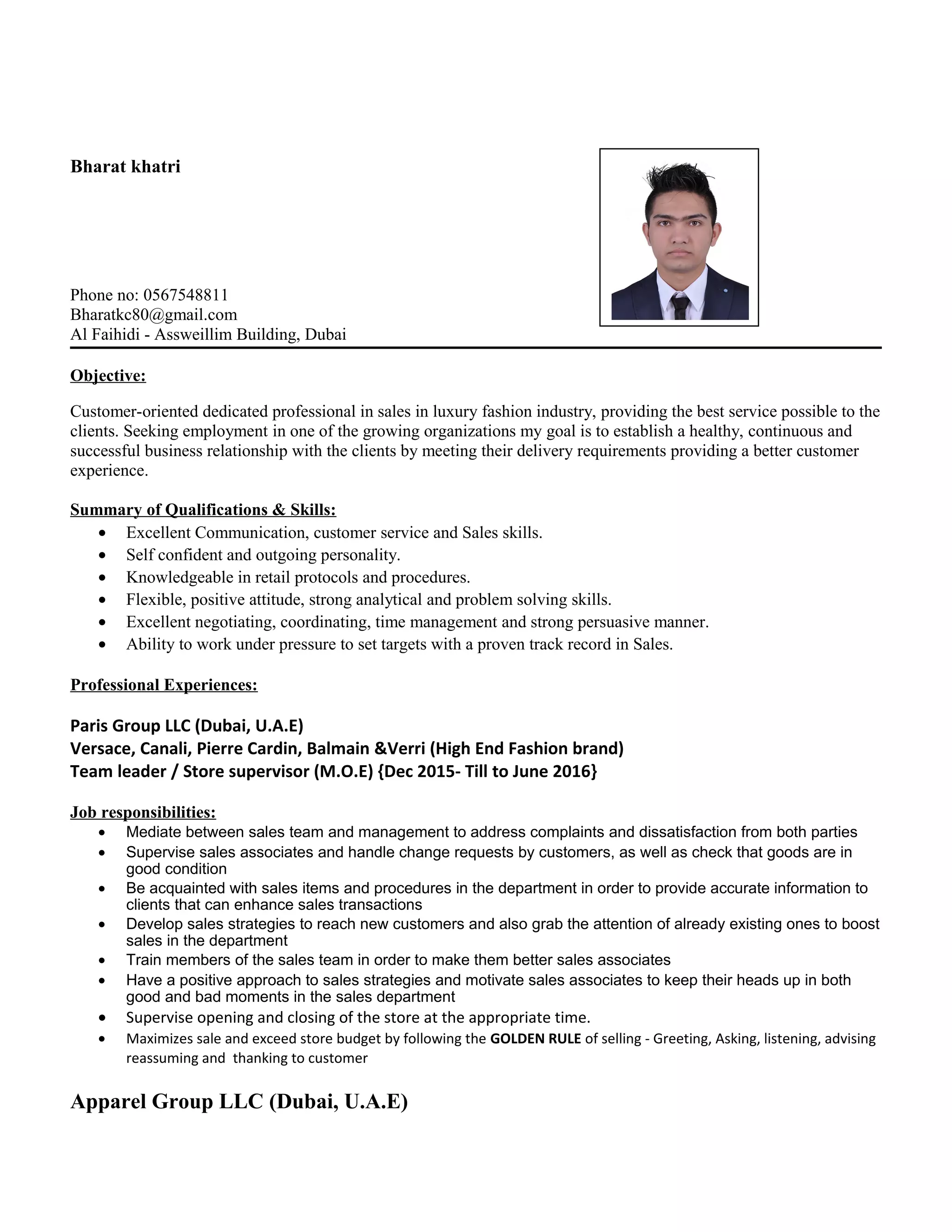 Bharat khatri SM cv | DOC
