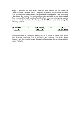 Consultancy Style Carbon Footprint Report | PDF