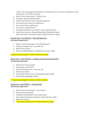 FYE 100 - A0Z1 Syllabus | PDF