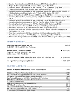 Fedrick's Resume | PDF | Scuba Diving | Extreme Sports