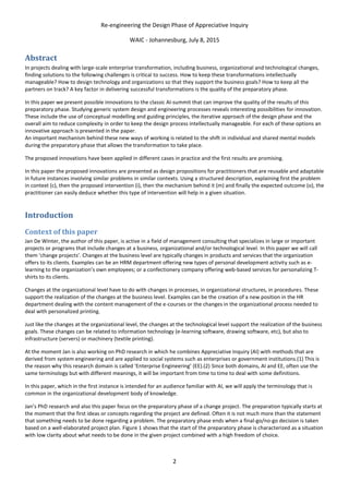 Re-engineering the design phase of appreciative inquiry_WAIC2015 ...