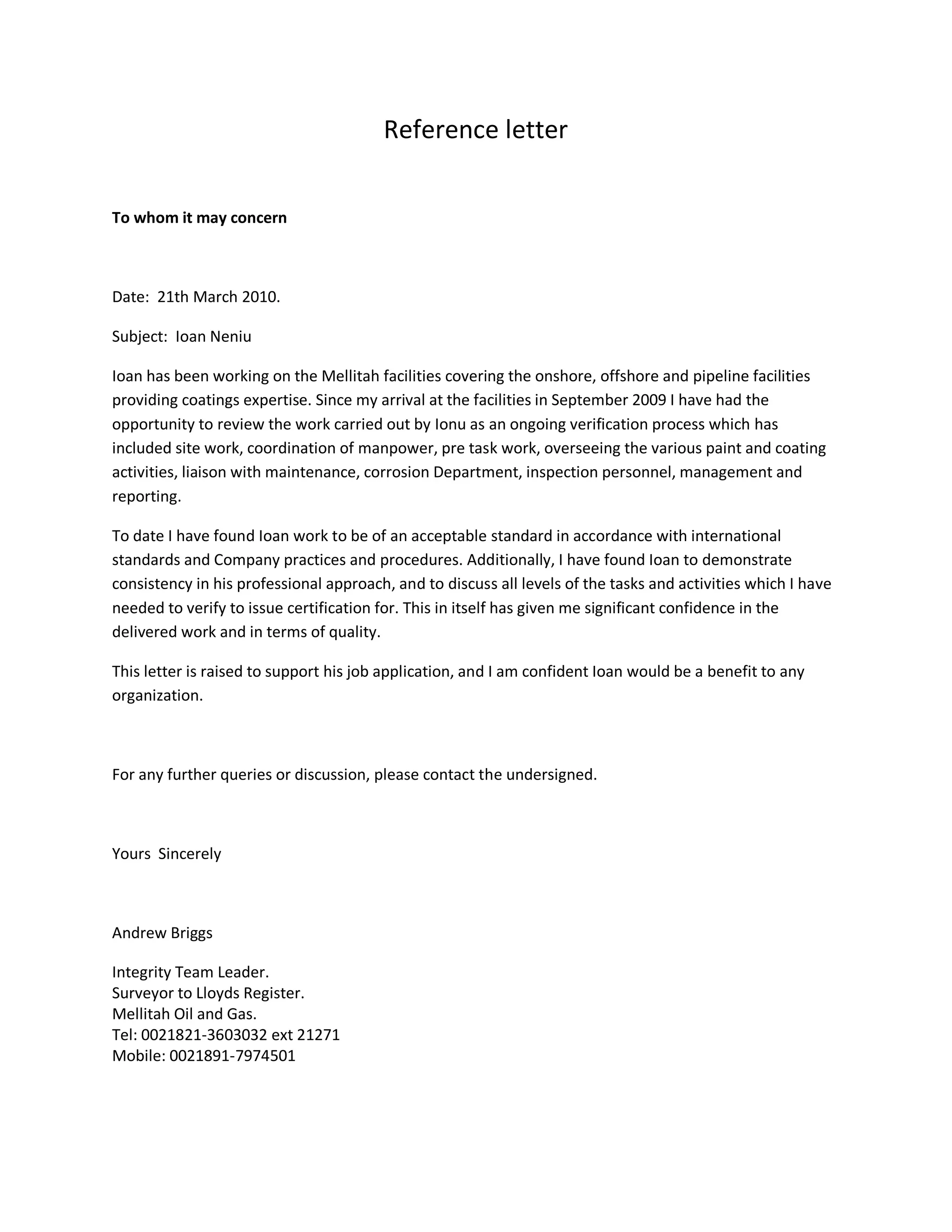 Reference letter Ioan | PDF