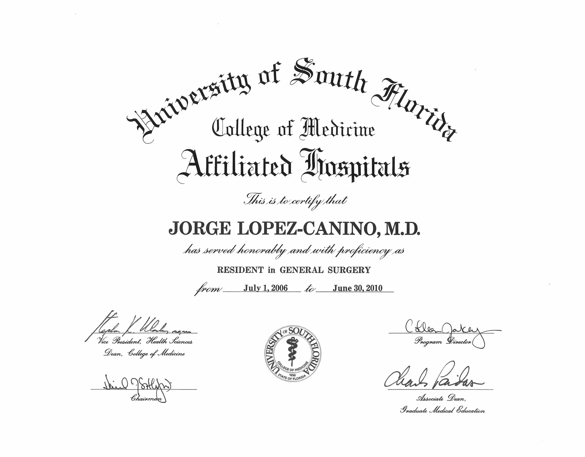 USF Surgery Diploma | PDF