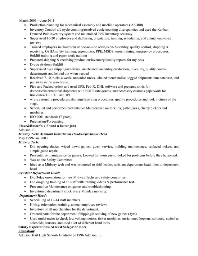Shipping And Receiving Manager Resume | PDF