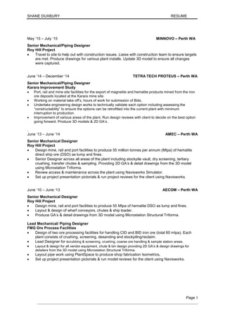 Shane Duxbury Latest Resume | PDF | Civil Engineering Industry | Industries
