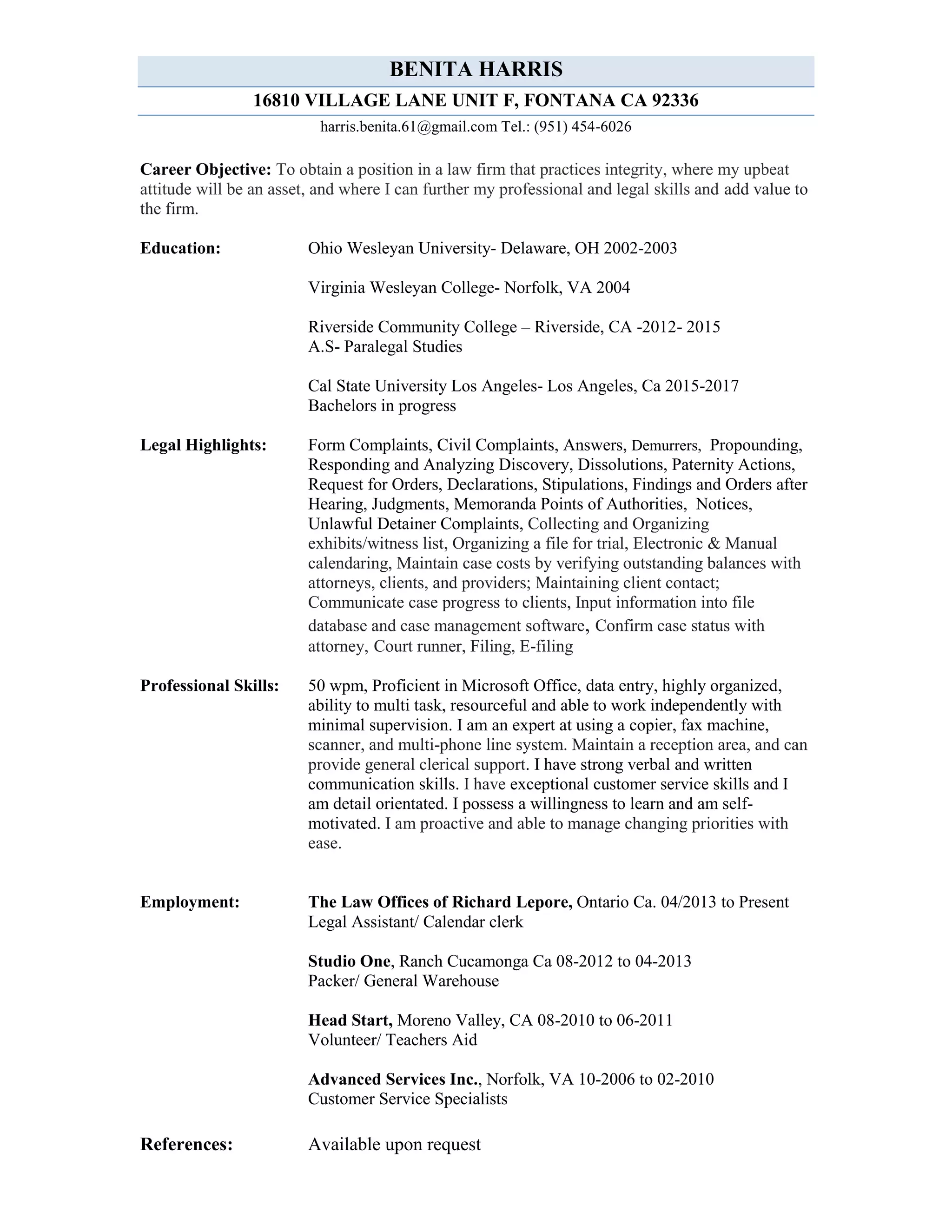 RESUME harris | PDF