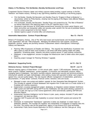 Nigel Willis CV March 2015 | DOCX | Cloud Computing | Internet